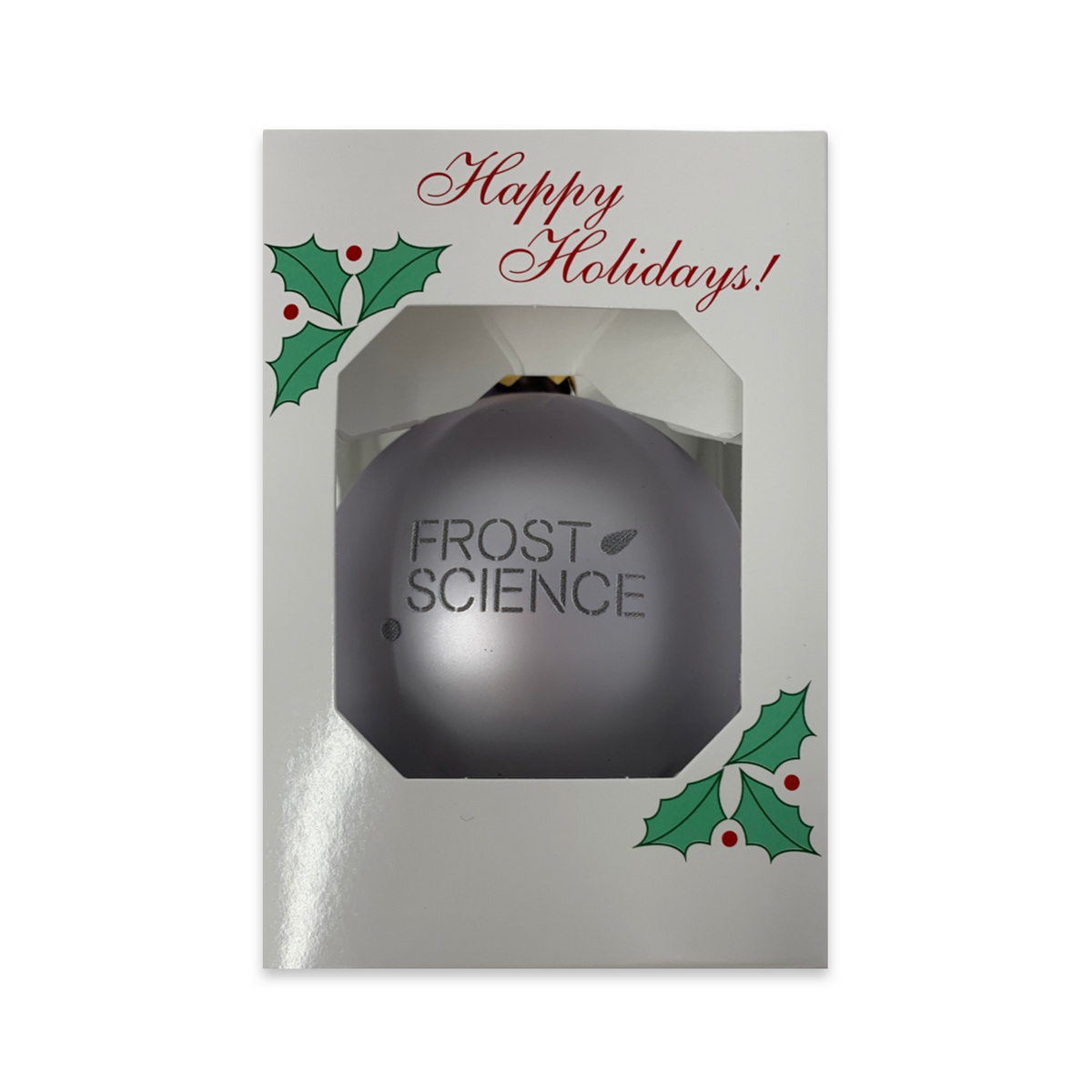 Glass Ornament Frost Science Logo – Science Store