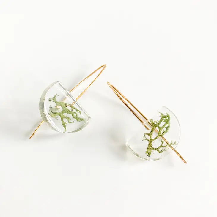 Botanical Half-Moon Moss Earrings – Science Store